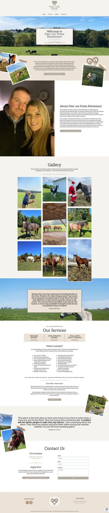 Past-ure Prime Retirement - Bay Mare Design